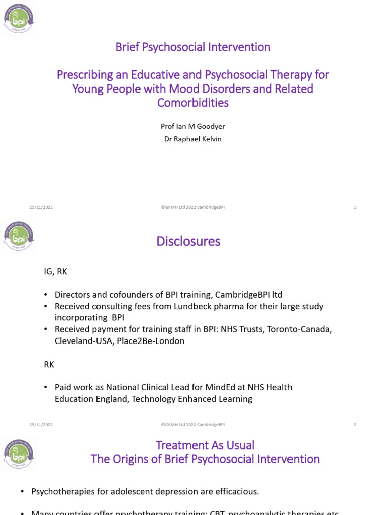 Brief Psychosocial Intervention | Download Free PDF | Cognitive ...