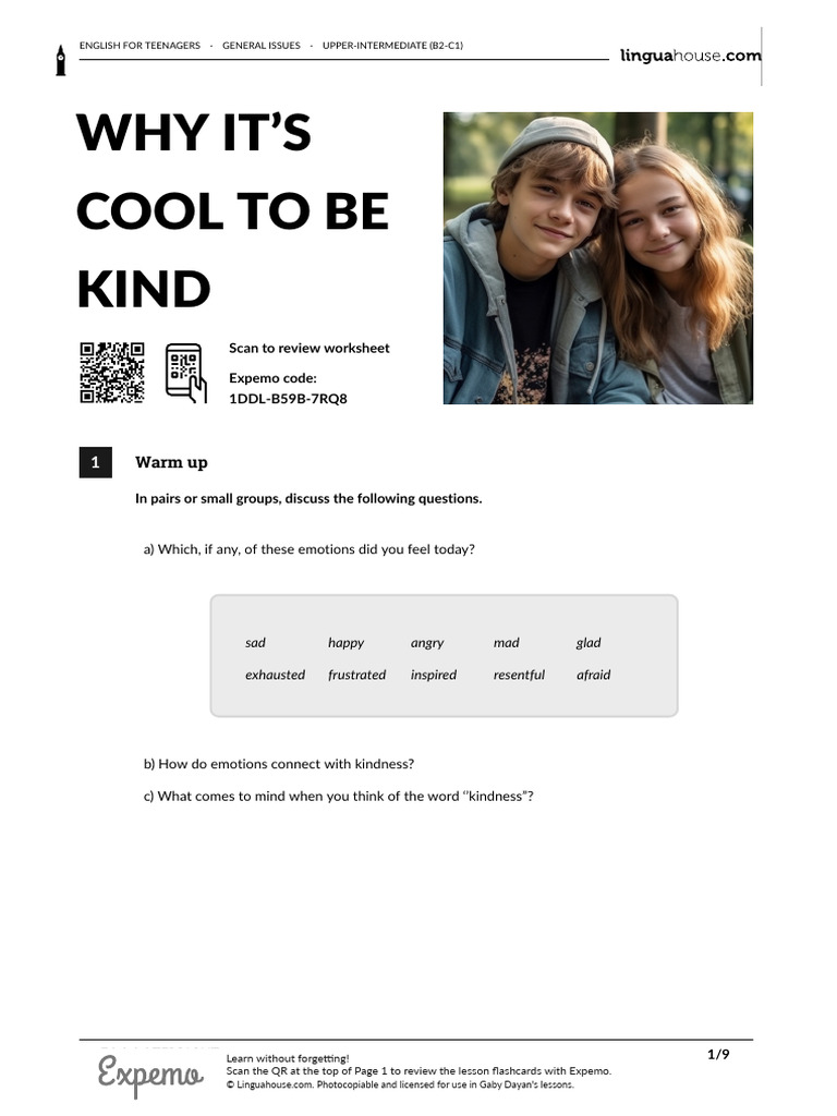 Why Its Cool To Be Kind British English Teacher | PDF | Empathy ...