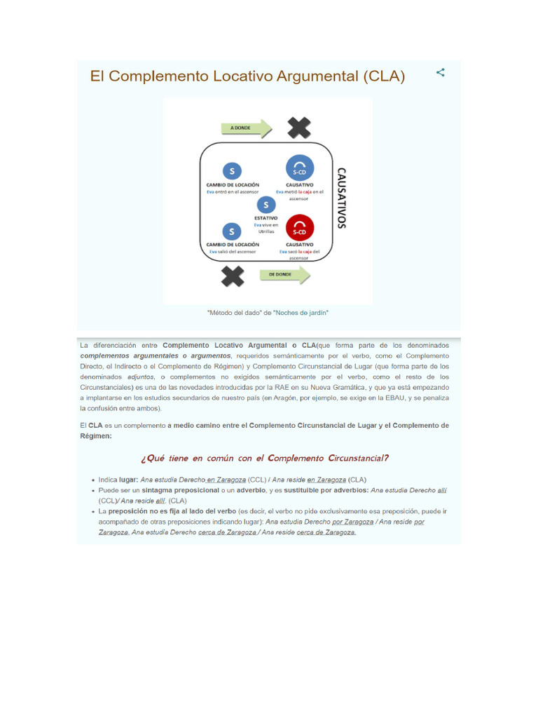 Complemento Locativo Argumental | PDF