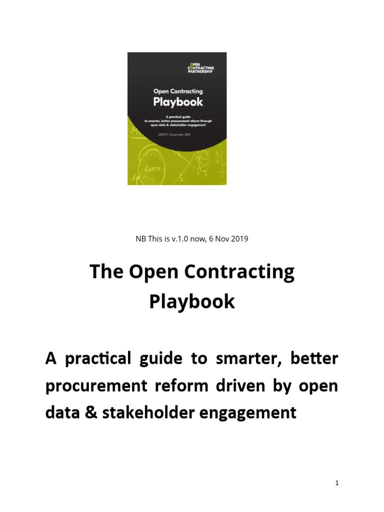 Open Contracting Playbook Guide | PDF | Procurement | Performance Indicator