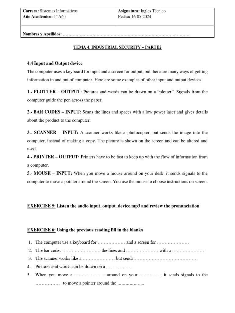 Tema4 Industrial Security Parte2 | PDF | Input/Output | Computer Science