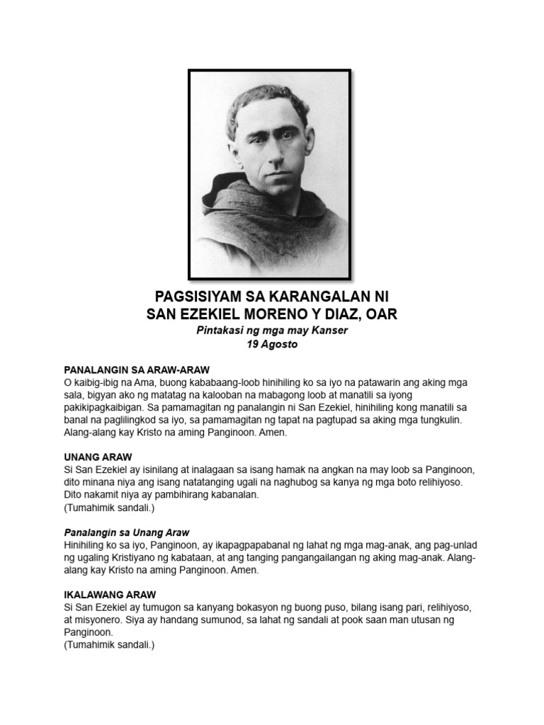 Novena Kay San Ezekiel Moreno Whole | PDF