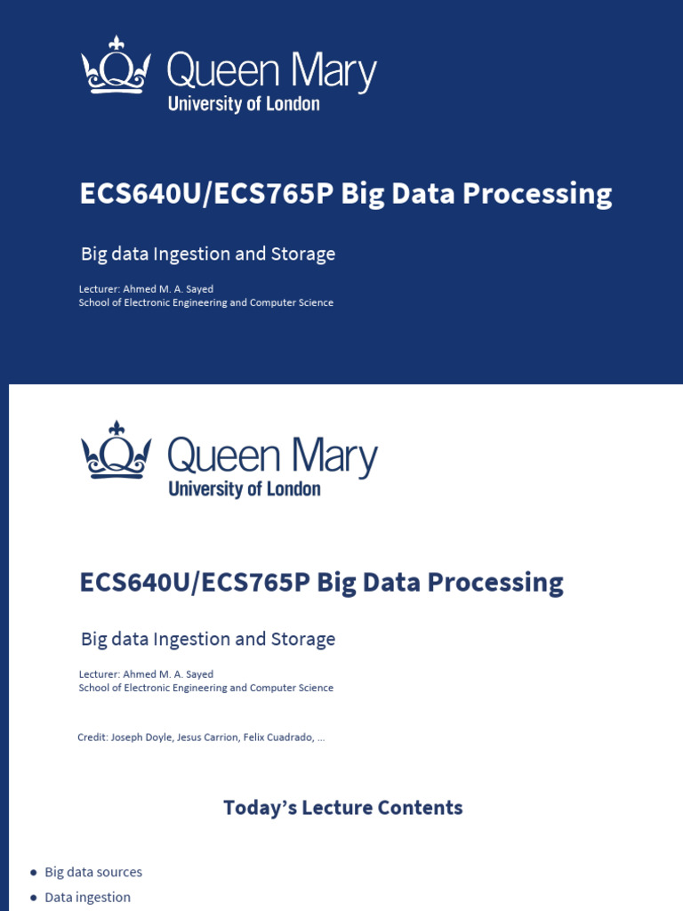 ECS765P - W6 - Big Data Ingestion and Storage | PDF | Cloud Computing ...