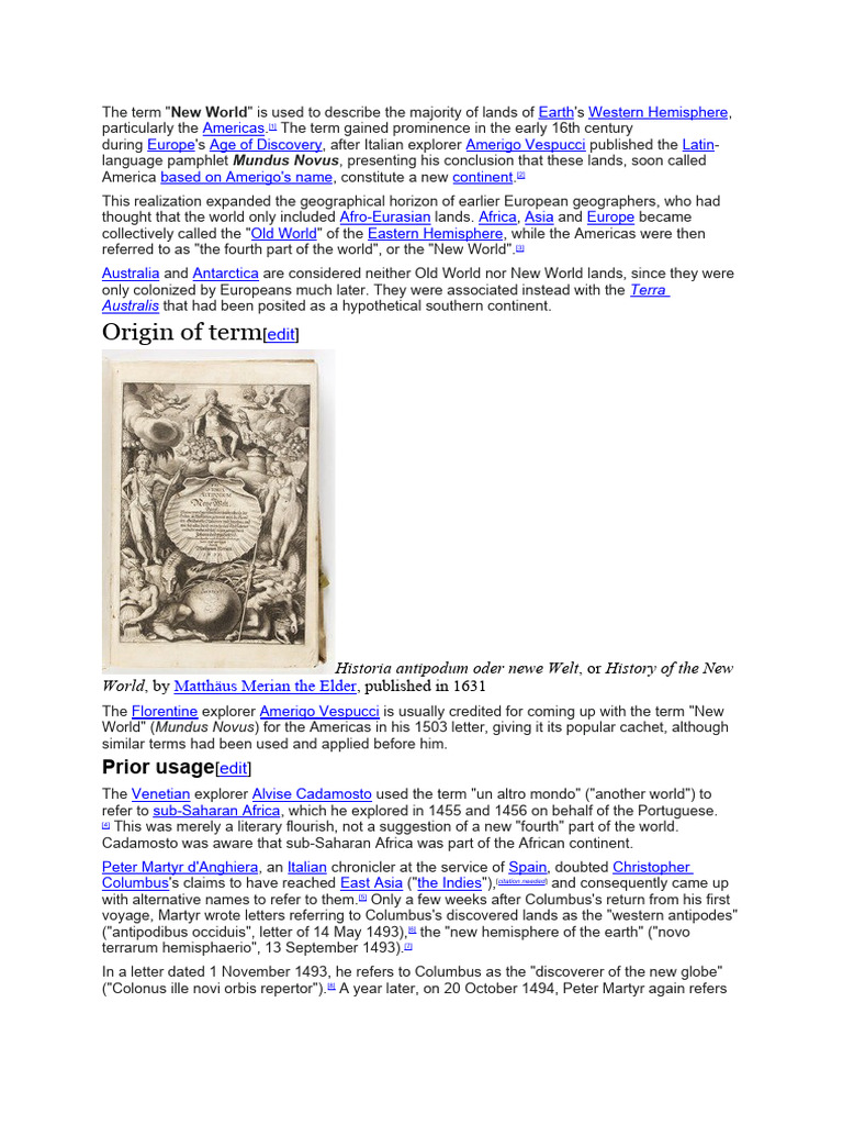 The World Is New | PDF | New World | Europe