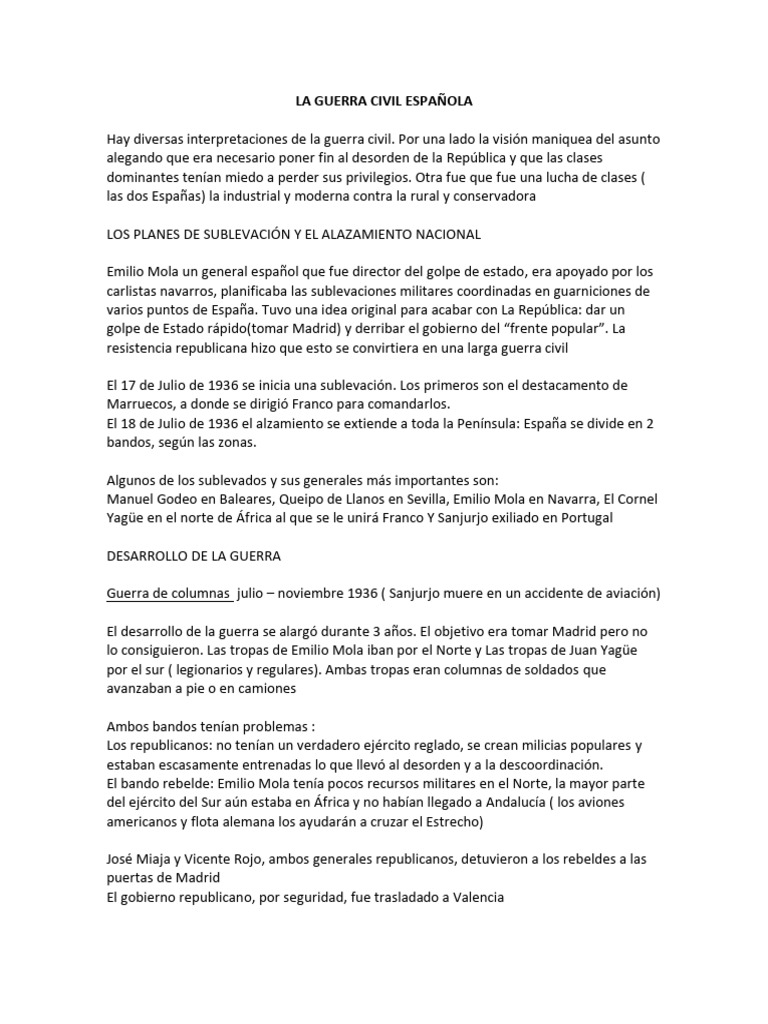 La Guerra Civil Española | PDF | guerra civil Española | Francisco franco
