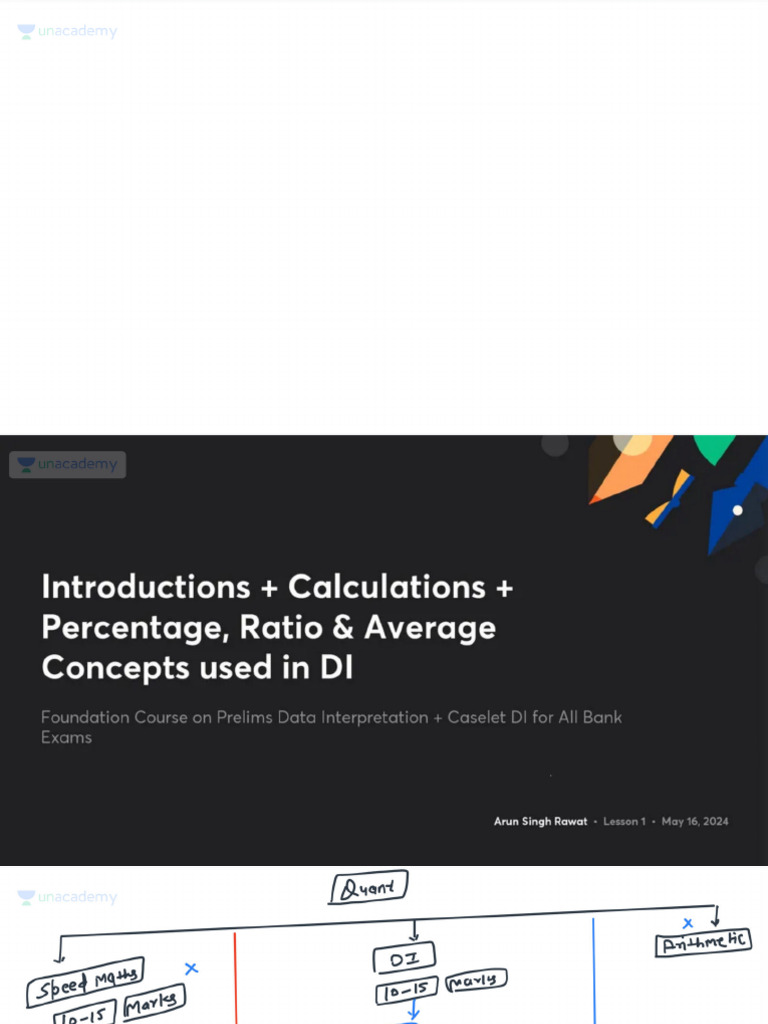 Introductions Calculations Percentage Ratio Average Concepts Used in DI With Anno | PDF
