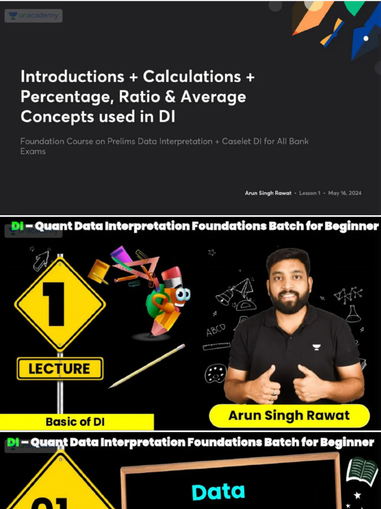 Introductions Calculations Percentage Ratio Average Concepts Used in DI No Anno | PDF