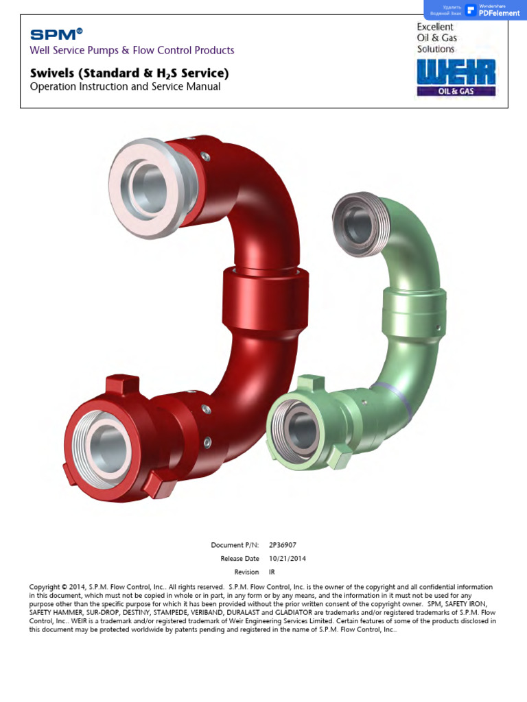 SPM Swivels Operation Instruction and Service Manual | PDF | Leak ...