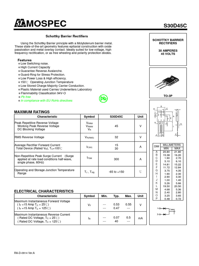S30D45C | PDF | Rectifier | Electrical Equipment