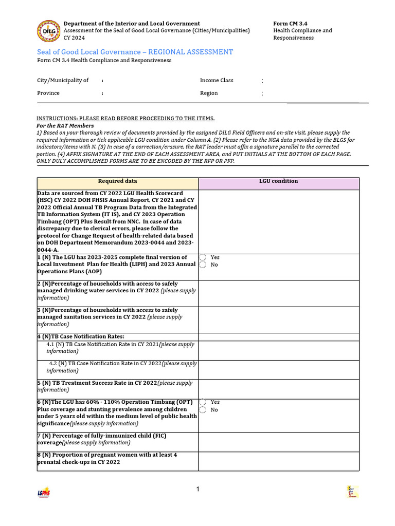 04 - Form CM Health Compliance and Responsiveness - Final Version | PDF ...