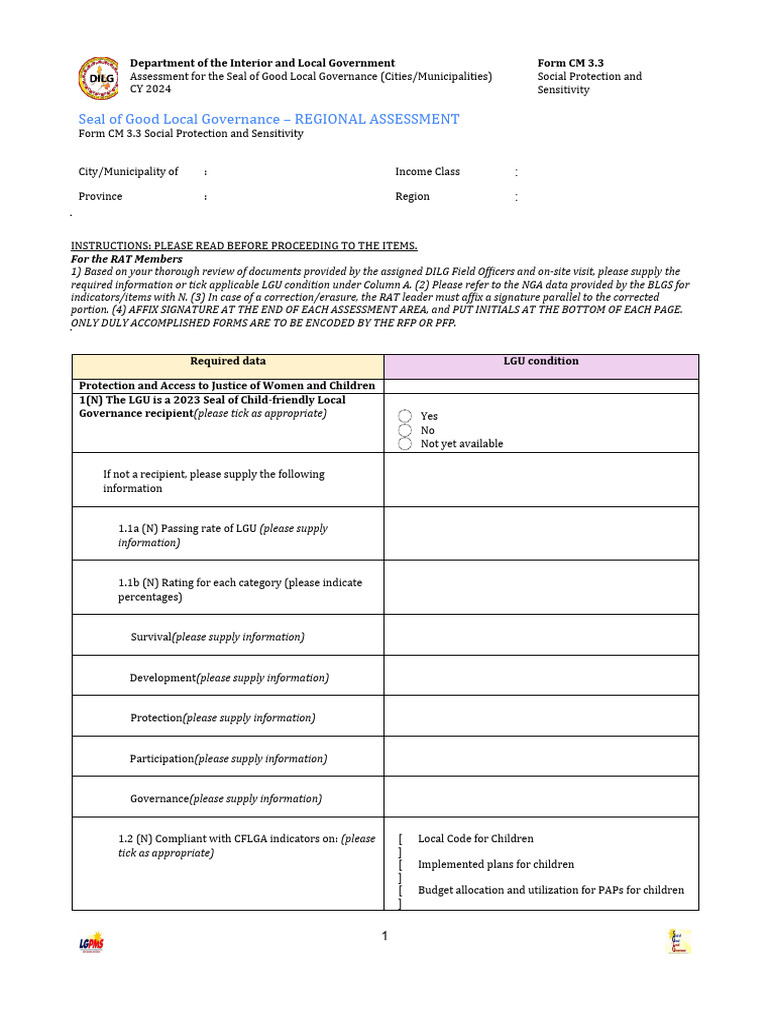 03 - Form CM Social Protection and Sensitivity - Final Version | PDF ...