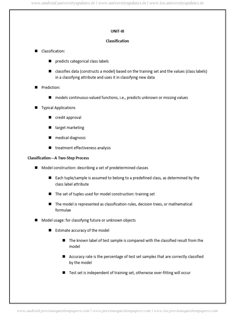 DM Unit-Iii | PDF | Statistical Classification | Bayesian Inference DM Unit-Iii | PDF | Statistical Classification | Bayesian Inference