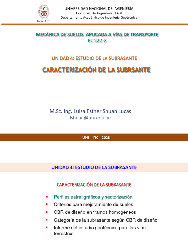 4.2 Caracterización de La Subrasante 2023 | PDF | Ciencias fisicas | Ingeniería