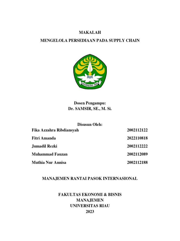 Mengelola Persediaan Pada Supply Chain Kel.6 | PDF