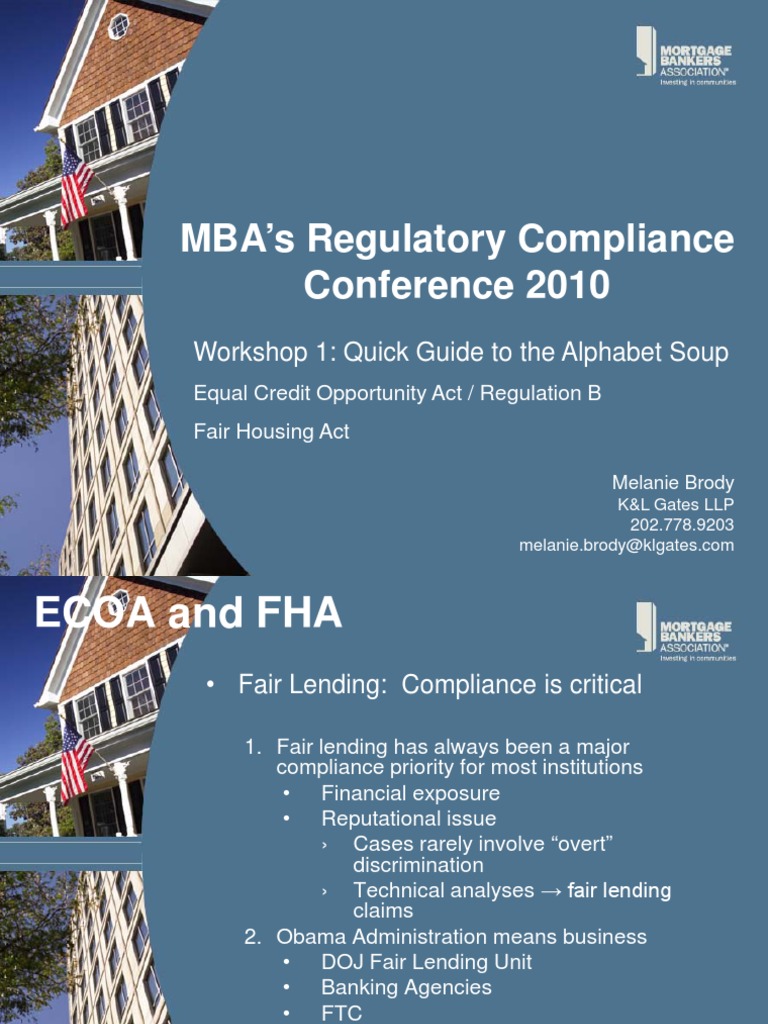 MBA's Regulatory Compliance Conference 2010: Workshop 1: Quick Guide To The Alphabet Soup | PDF ...
