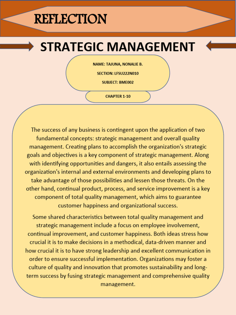 Reflection (Strategic Management) | Download Free PDF | Strategic ...