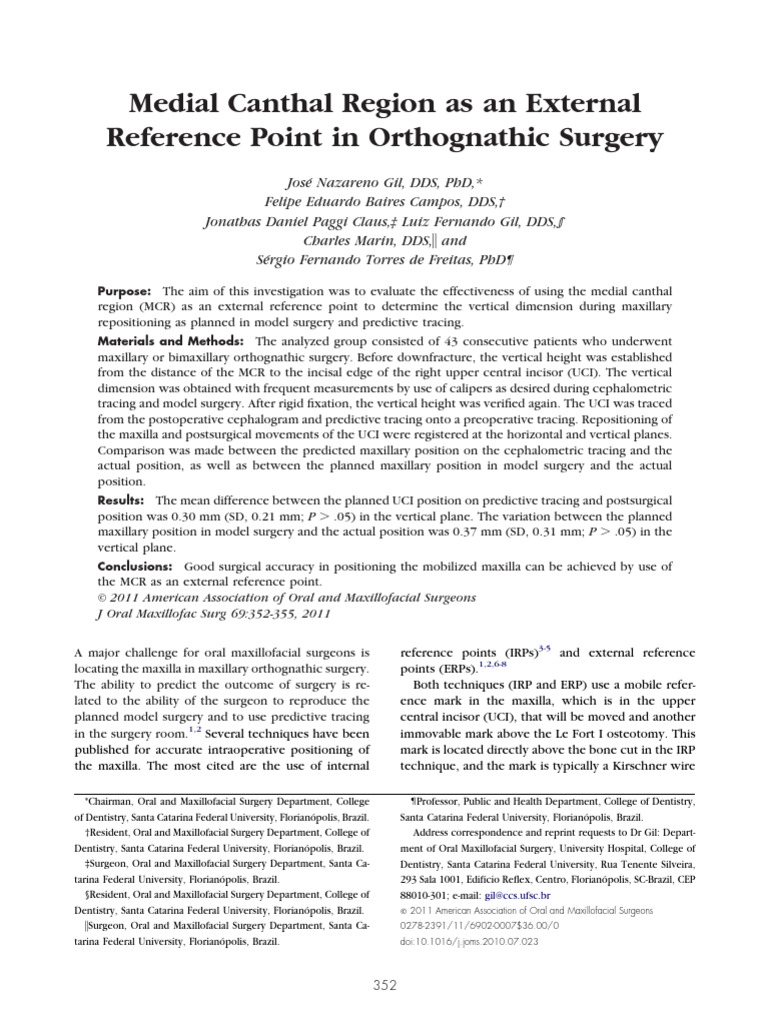 Gil2011 - Medial Canthal Region As An External | PDF | Oral And ...