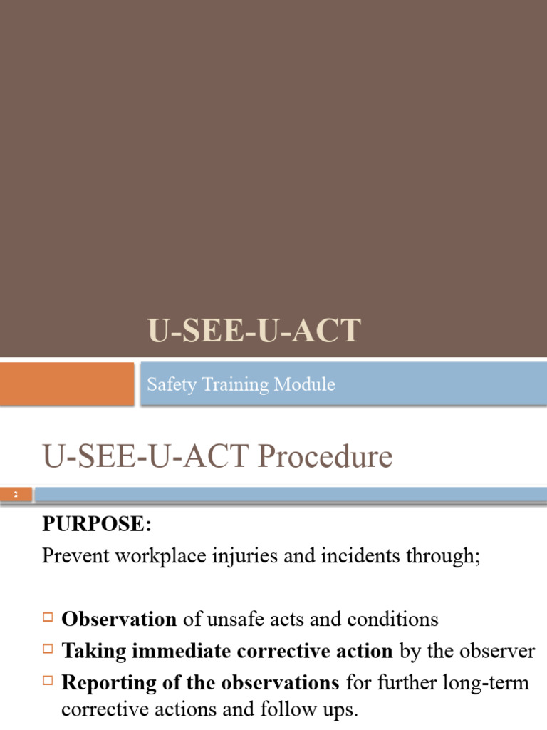 U-See-U-Act Safety Training Guide | PDF