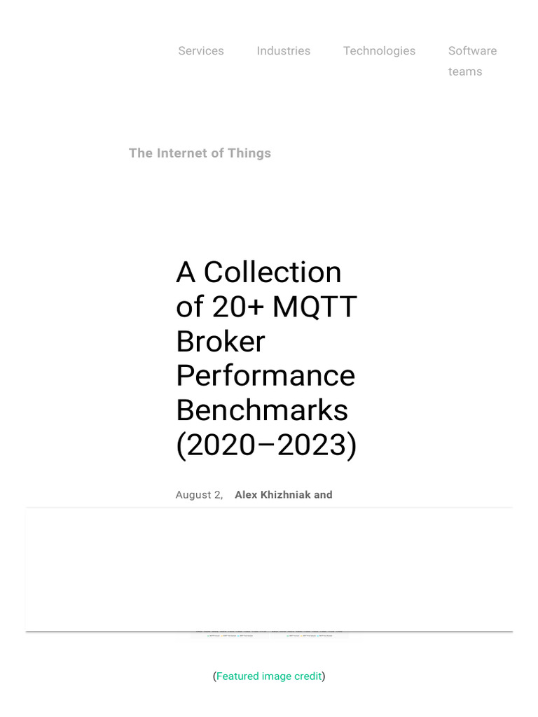 MQTT Broker Performance Benchmarks 2023 | PDF | Internet Of Things | Computer Network