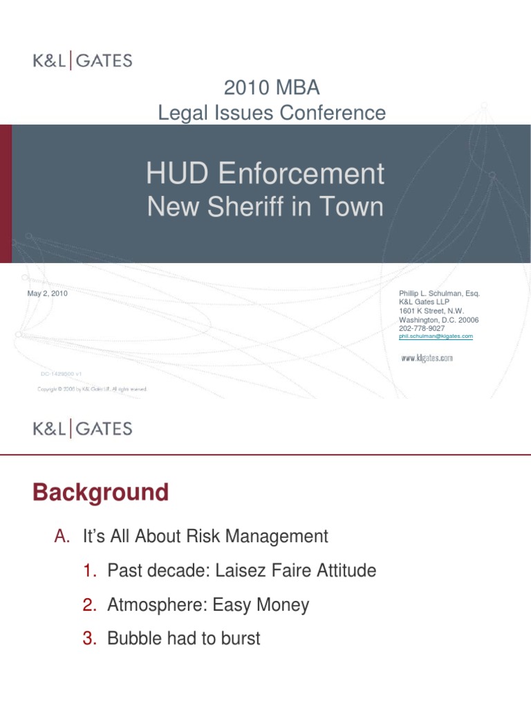 HUD Enforcement and Risk Management Insights | PDF | United States ...