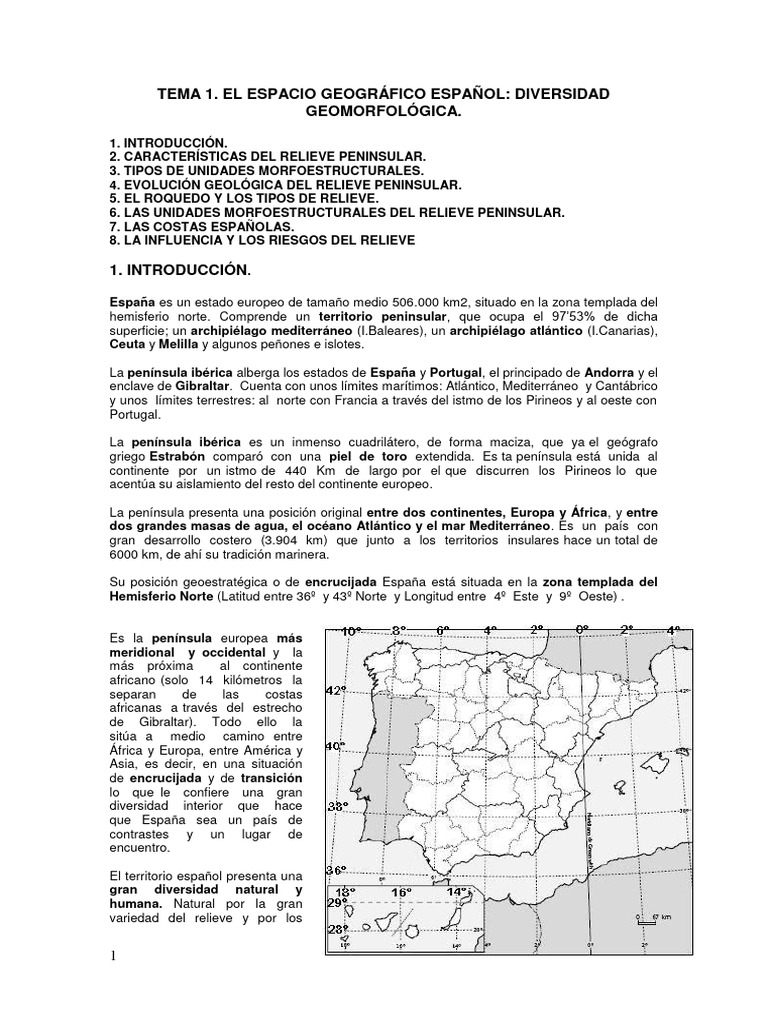 TEMA 1 - El Relieve | PDF | Montañas | glaciar