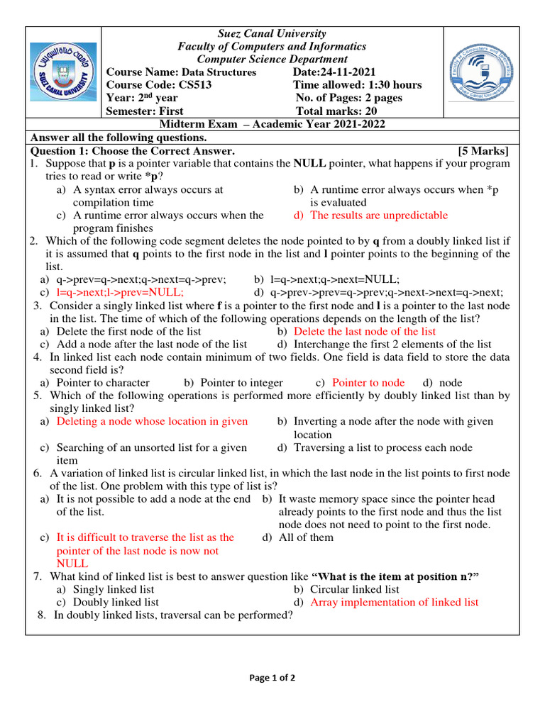Mid Of Answer 2021 2022 Pdf Pointer Computer Programming Computer Programming