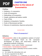 2022econometrics Chapter One by Habtamu | PDF | Econometrics | Statistics