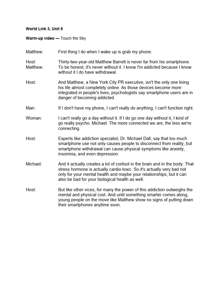 Wl3e Level03 U05 Wu Video Script | PDF