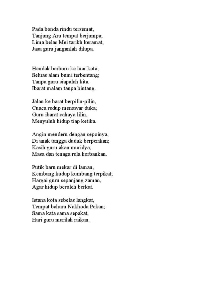 Pantun Untuk Guru