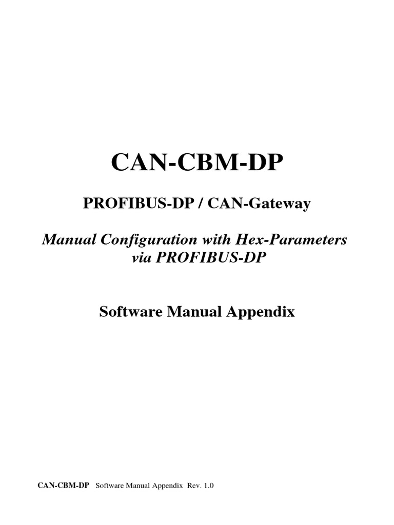 CAN CBM DP Hex Parameter | PDF | Bit Rate | Computer Engineering