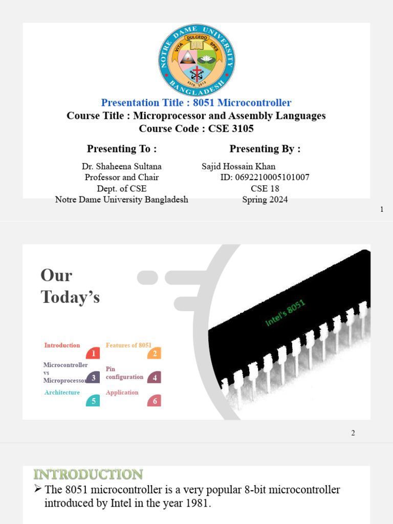 8051 Microcontroller | PDF | Microcontroller | Microprocessor