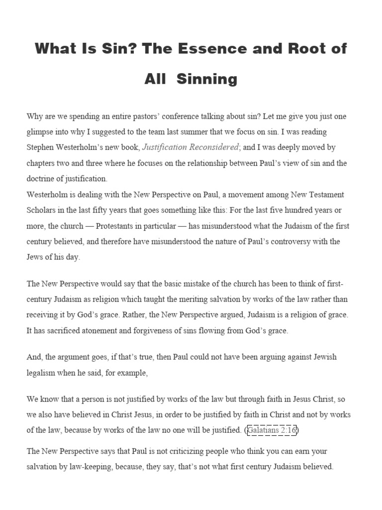 What Is Sin | PDF | Justification (Theology) | Grace In Christianity
