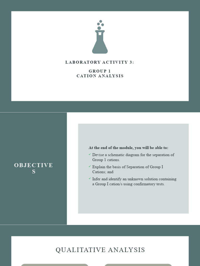 AnaChem Lab 4 - Group 1 Cation Analysis | PDF | Hydroxide | Precipitation (Chemistry)