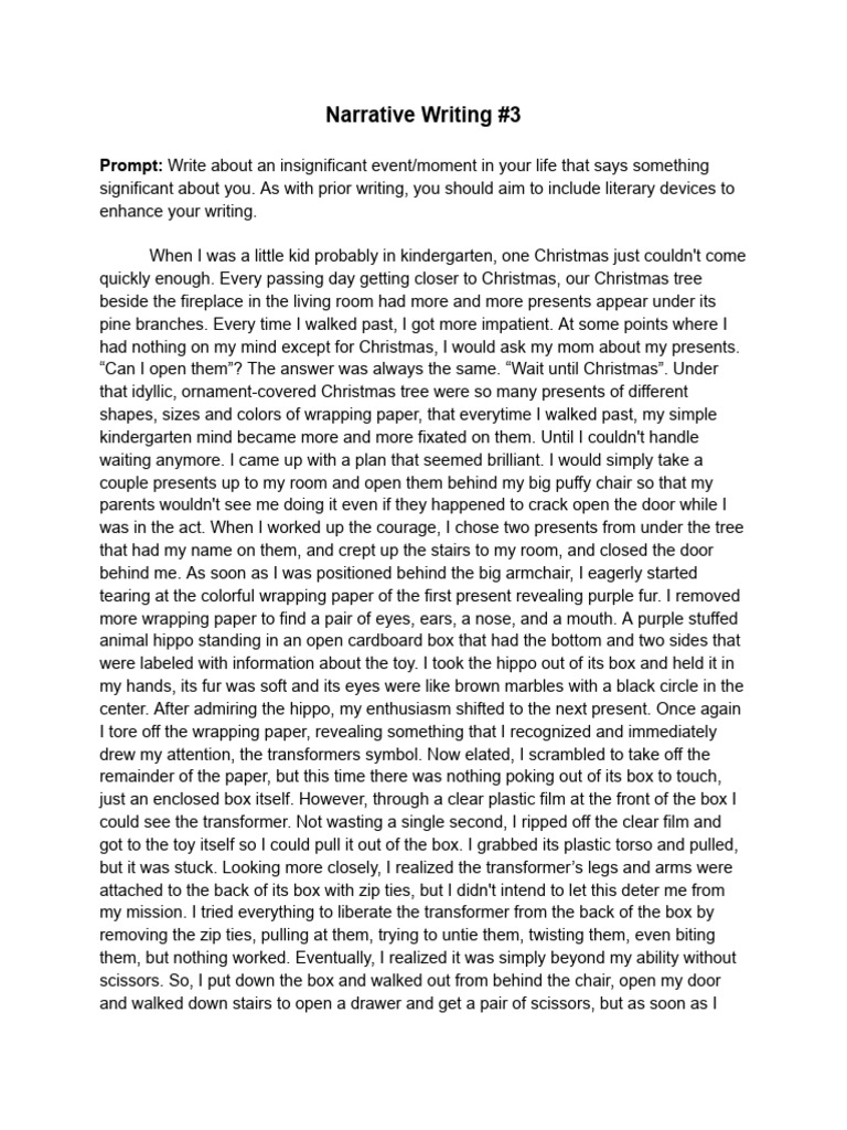 Imre Eigerman - Narrative Writing 3 | PDF