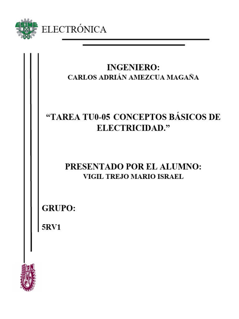 ELECTRÓNICA Tu0-05 | PDF | Corriente eléctrica | Inductor