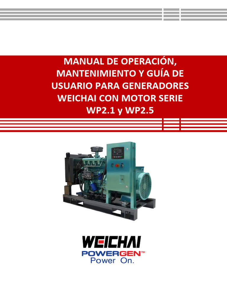 Manual de Generadores Weichai WP2.1/WP2.5 | PDF | Motor diesel ...