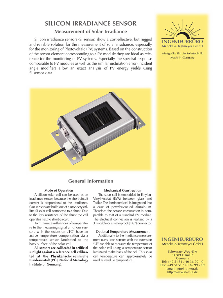 Si-Sensor 202307 E | PDF