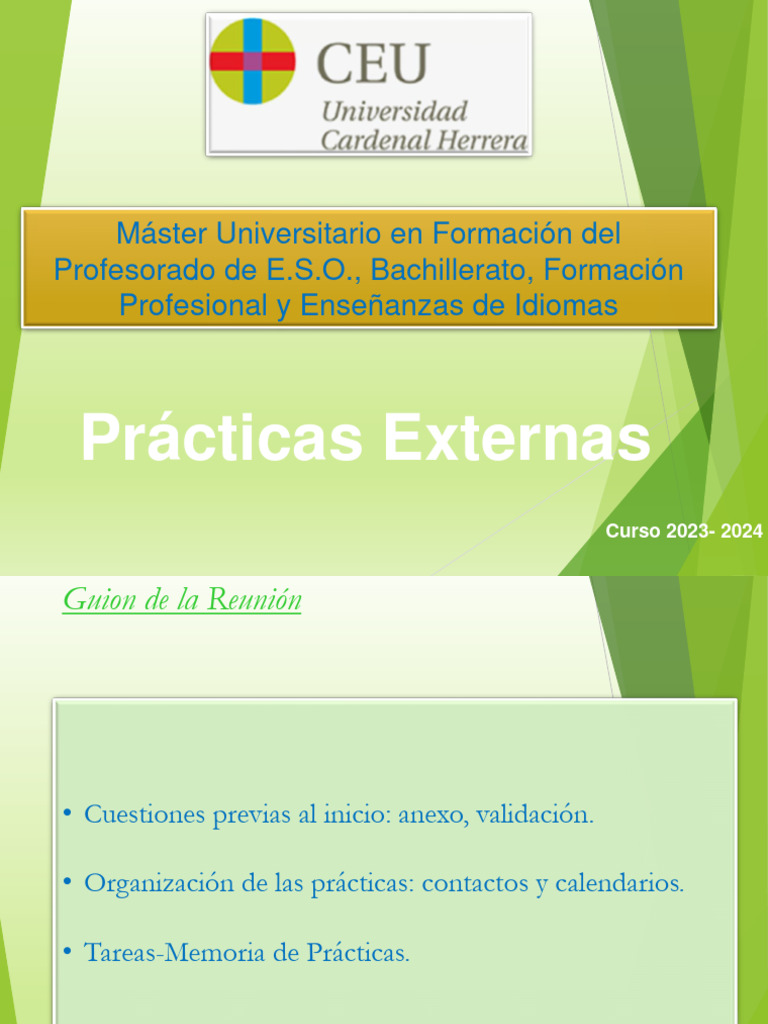 23 Reunión de Inicio de Las Prácticas Externas | PDF | Maestros | Enseñando