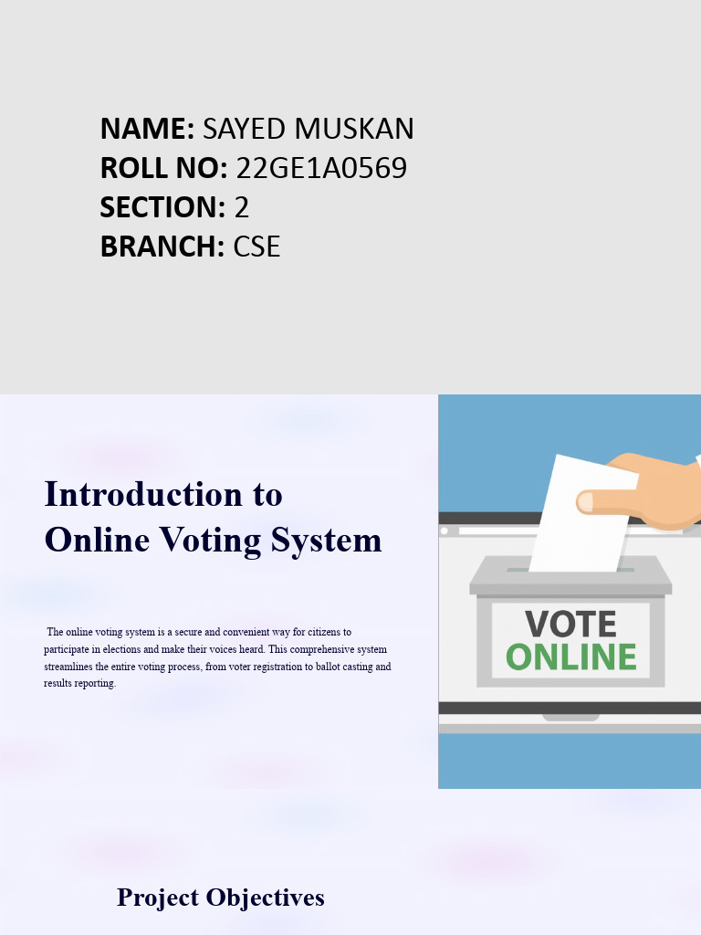 Introduction To Online Voting System | PDF | Electronic Voting | Authentication