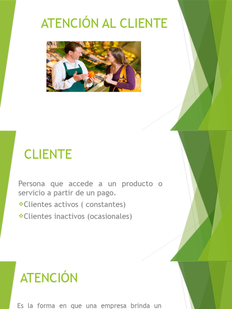 Diapositiva ATENCIÓN AL CLIENTE | PDF | Cliente | Business