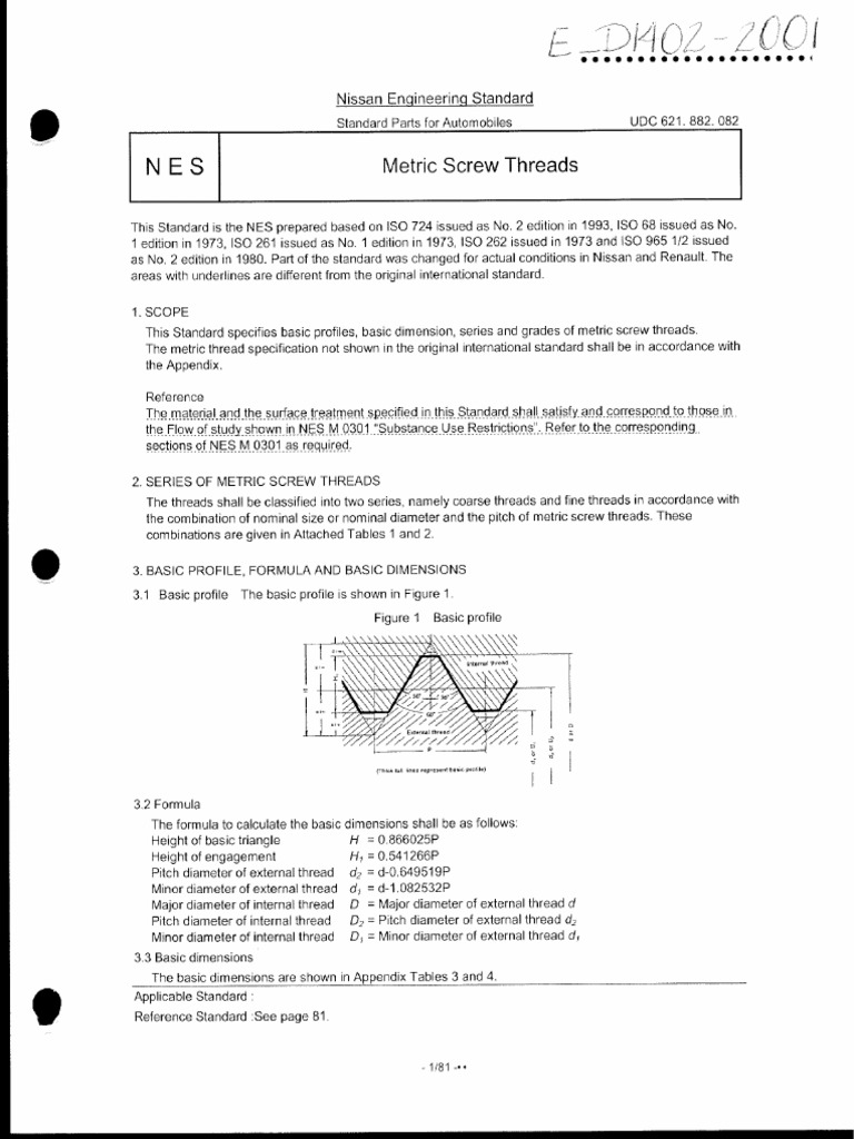 d1402-2001 Metric Screw Threads | PDF