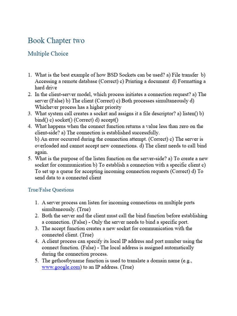 Book Chapter Two | PDF | Network Socket | Port (Computer Networking)