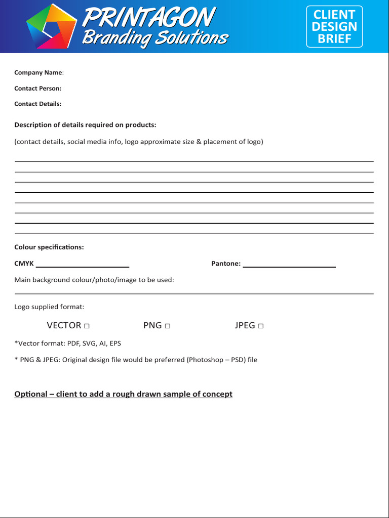 Printagon Design Brief PDF | PDF | Adobe Photoshop | Graphics