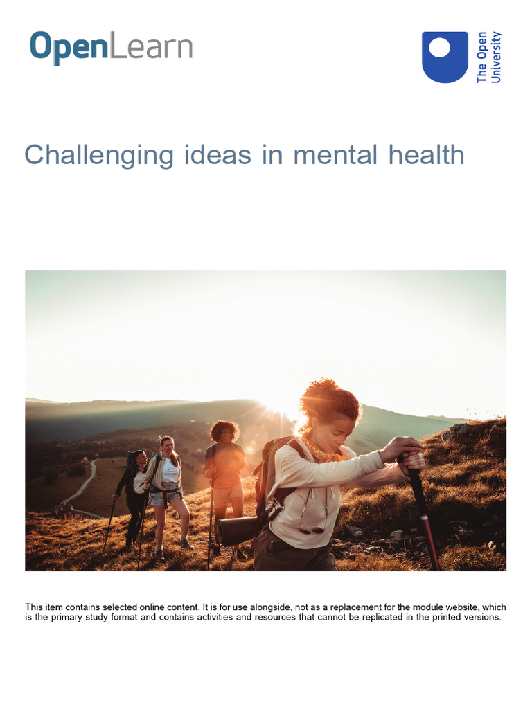 Challenging Ideas in Mental Health Printable | PDF | Risk | Mental Disorder