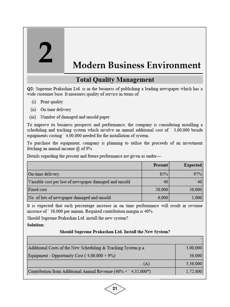 Chapter 2 TQM Nov2020 | PDF | Supply Chain | Business Economics