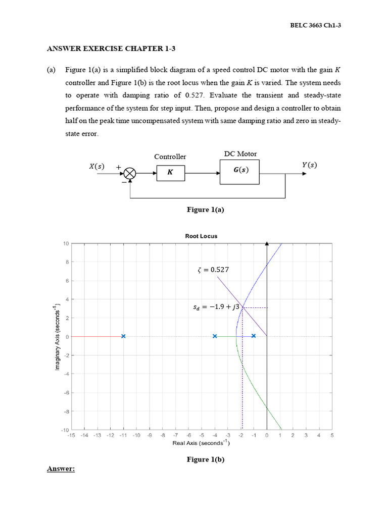 Ex Ch1-3 (Answer) | PDF | Electrical Engineering | Control Theory