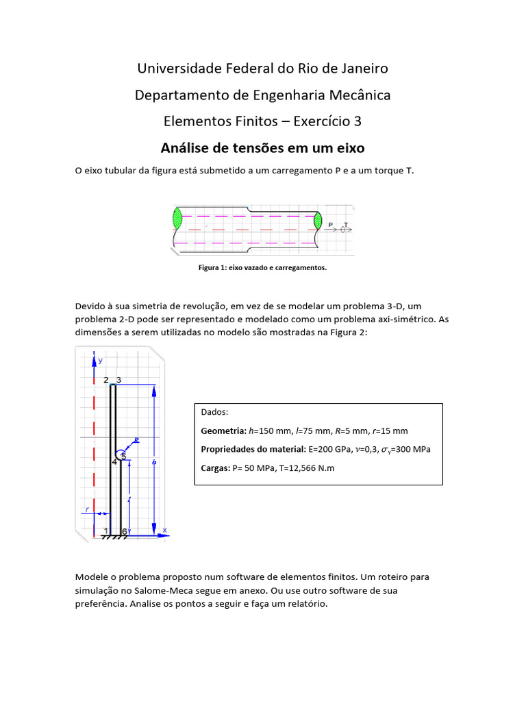 Exercício 3 - Analise Eixo | PDF | Estresse (Mecânica) | Mecânica dos sólidos
