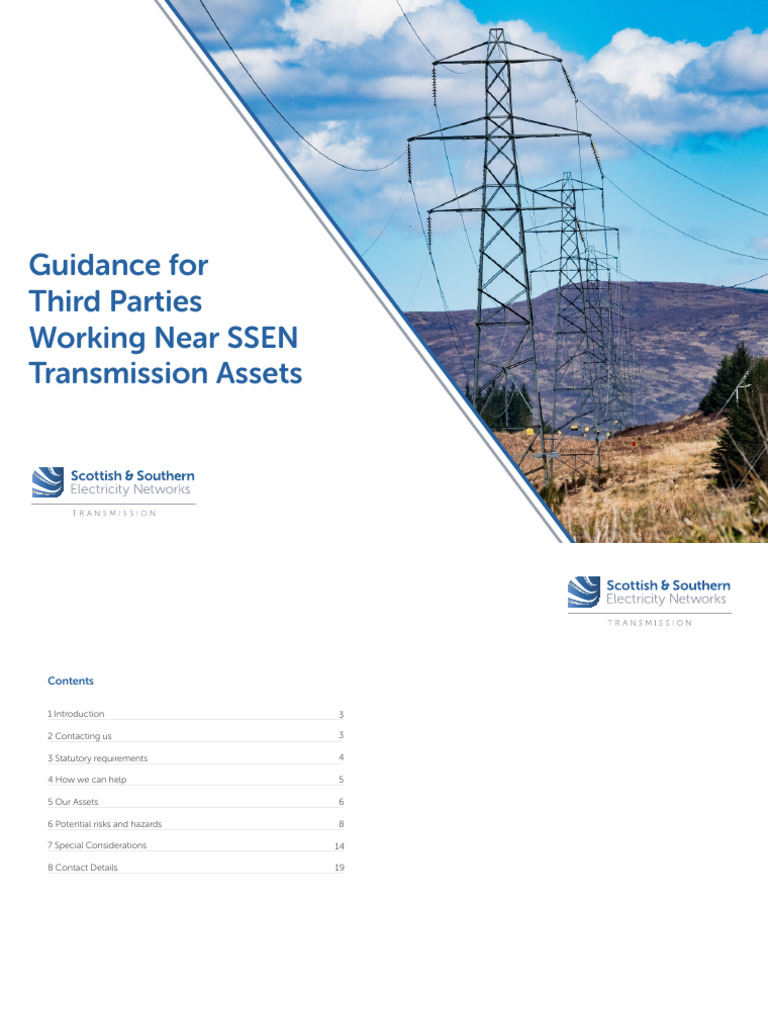 Guidance For Third Parties Working Near Ssen Transmission Assets | PDF ...