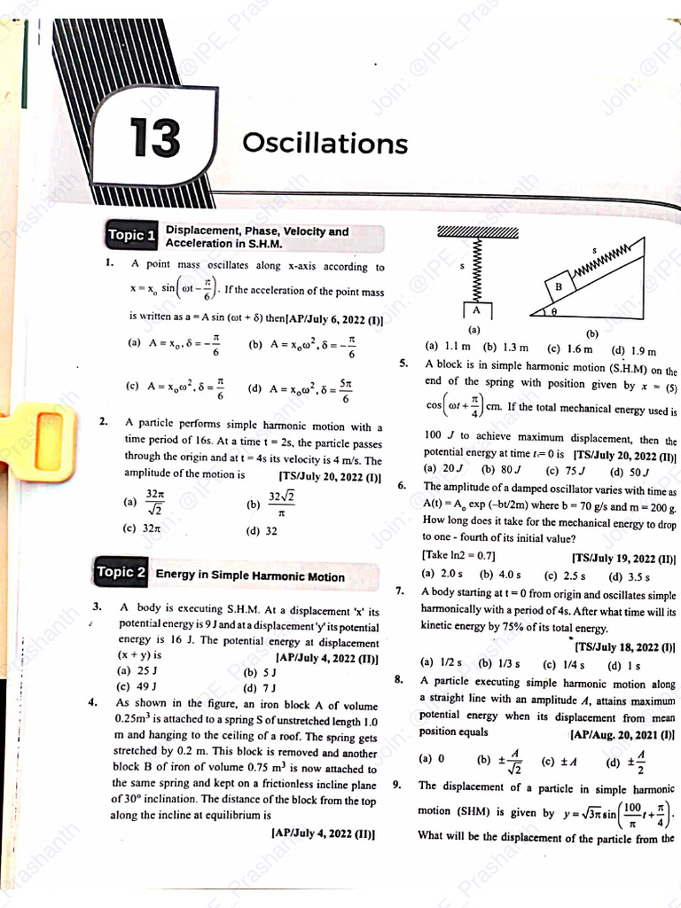 Oscillations PYQs | PDF