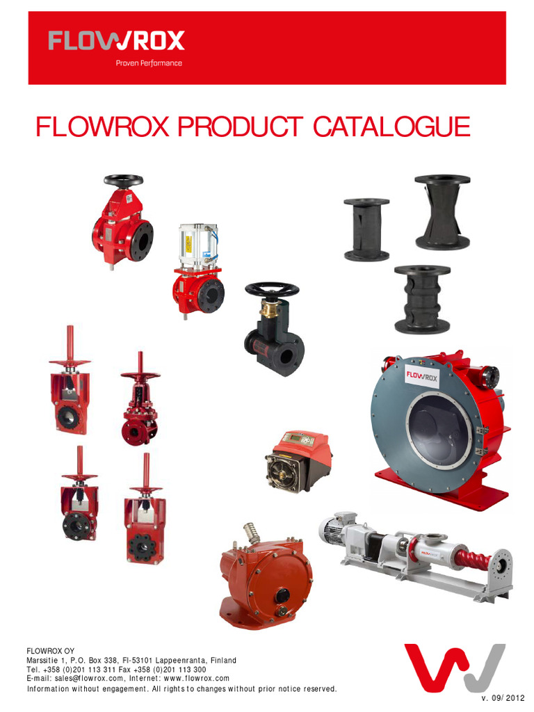 Flowrox Product Catalogue09-2012 | PDF | Valve | Actuator